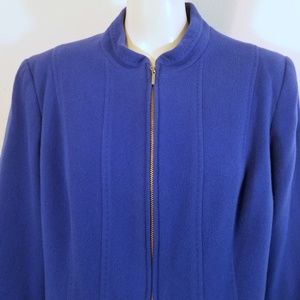 louben | Jackets & Coats | Louben Cobalt Blue Wool Blend Fleece Sweater ...